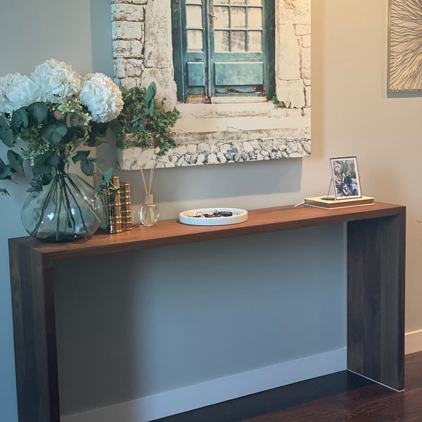 Modern Console Table / Handmade Walnut Entryway Table - Etsy