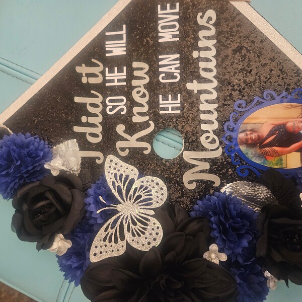 Custom Graduation Cap Topper, Custom Layered Vinyl and Cardstock for ...