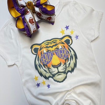 LSU Tiger Face With Tiger in Script Tiger Purple and Gold PNG - Etsy