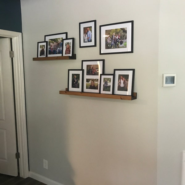 Floating Ledge Shelf | Picture Ledge | Narrow Wood Shelf | Hallway ...