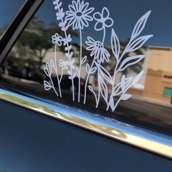 Wildflower Decal, Boho Car Decal, Gift for Plant Lovers, Plant Lover ...