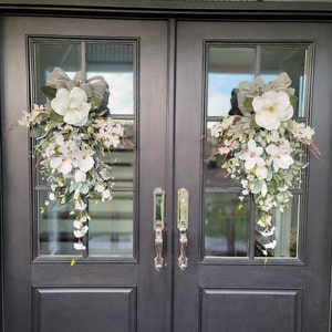 Extra Large Swags for Front Double Doors, Grass and Garland Privacy ...