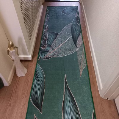 Emerald Marble Rug Emerald Green Decor Rug, Gold Color Rug, Marble ...