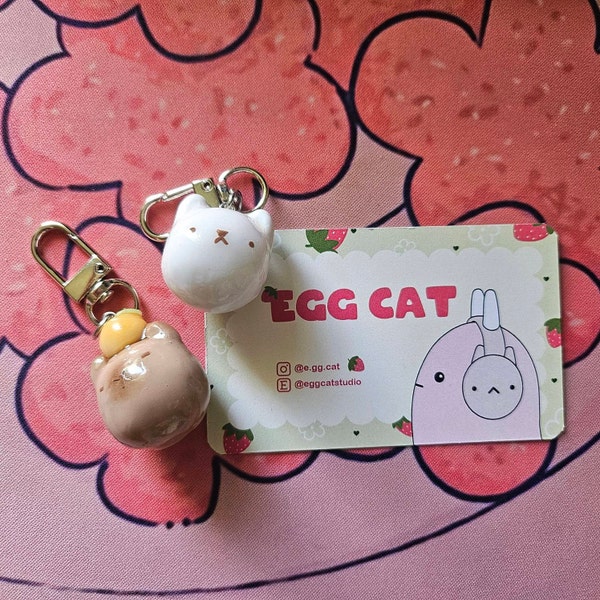 Cute Mandarin Capybara Head Keychain - Etsy