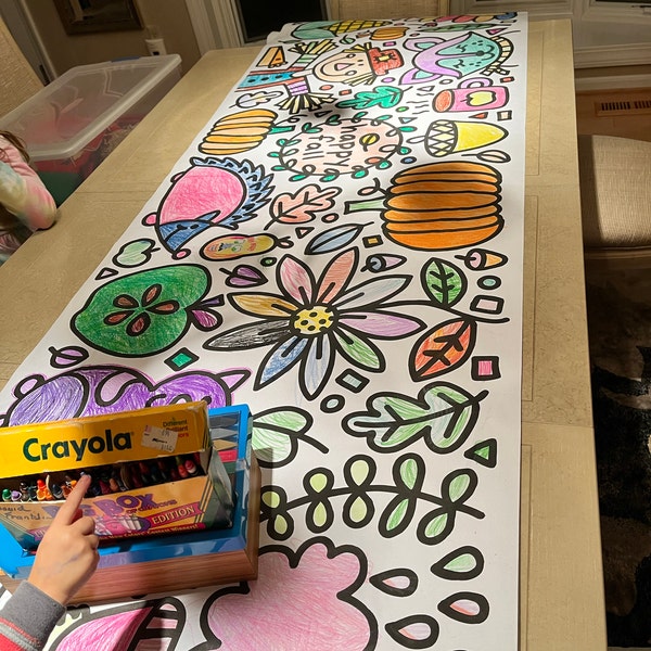 GIANT 10-foot FALL Coloring Page Banner | Coloring Poster | Fall ...