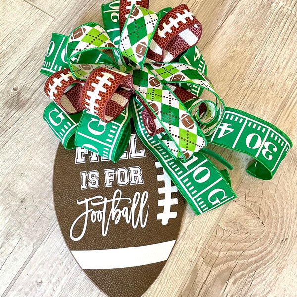 Football Bow, Sports Bow for Wreath, Football Lantern Bow Decoration ...