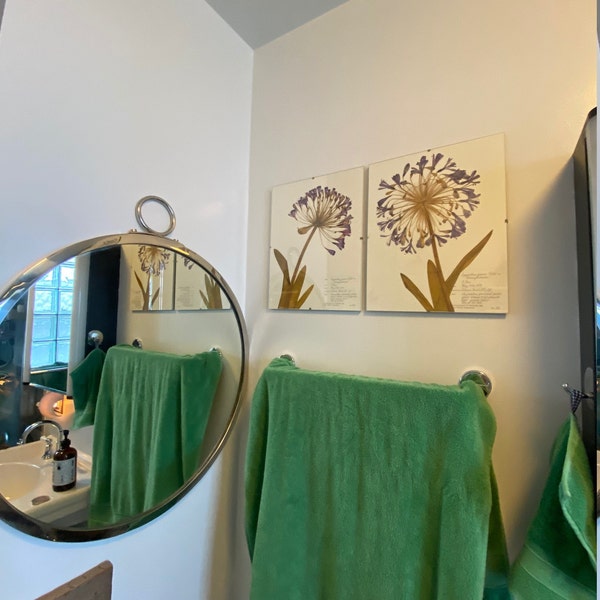 Agapanthus Print Set of 2; Purple Flower Art Pressed Plant Décor ...