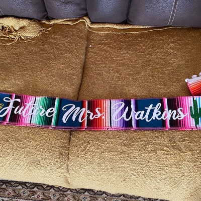 Custom Sash Final Fiesta Bachelorette Sash Personalized Serape Sash ...