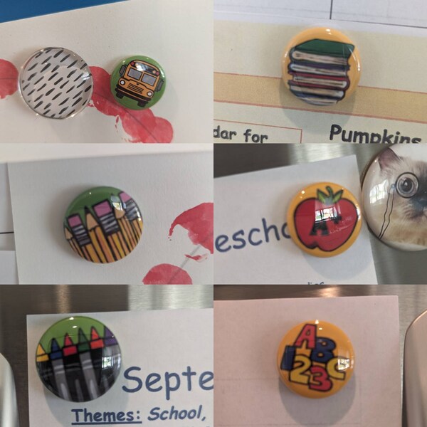 Smile Magnets or Pins - Emoticons, Emoji Smiley Face Pinback Button Set ...