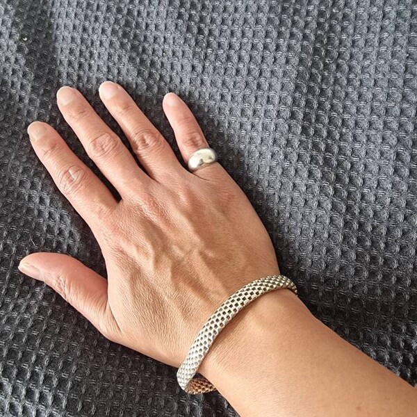 Sterling Silver Pinky Ring for Women Chunky Little Finger Ring Silver ...