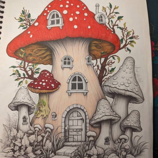 25 Enchanted Mushroom House Coloring Pages - Adult and Kids Coloring ...