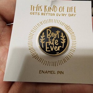 Best Life Ever Enamel Pin – Black and Gold Finish - Etsy