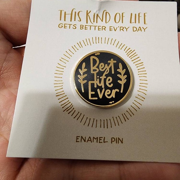 Best Life Ever Black and Gold Classic Enamel Pin- JW Pins, Nwpins, New ...