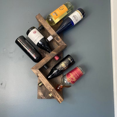 Zig Zag Wine Rack the Ziggy Zag Z Geometric Rustic Wood Wall Mounted ...