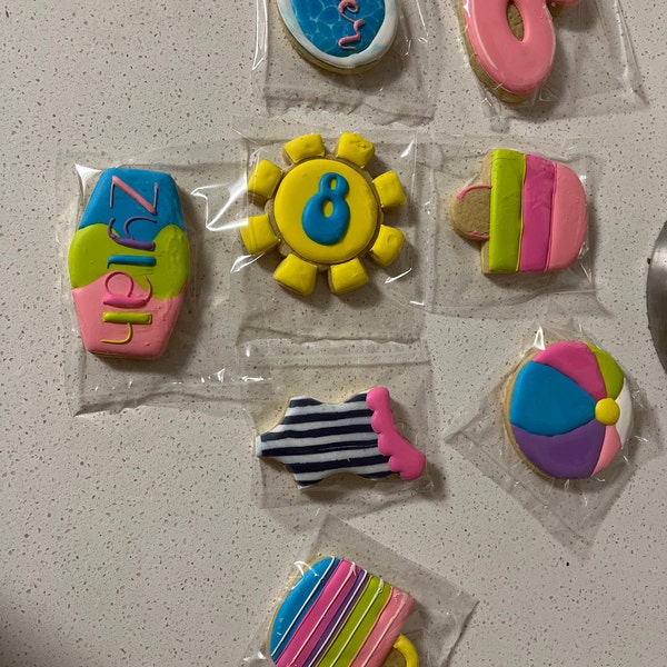 Pool Party Theme - Birthday Sugar Cookies - Custom Sugar Cookies - Etsy