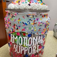 Personalized Funny Glass Candy Jar for Emotional Support, Custom Office ...