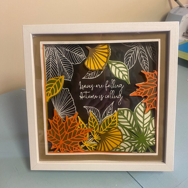 3D LEAVES FALLING Svg - FALL Shadow Box Svg - for Cricut - for ...
