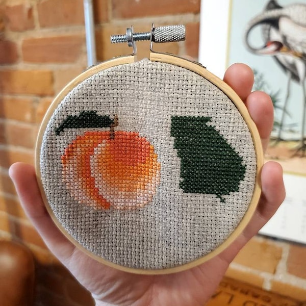 Peach Cross Stitch Pattern PDF - Peach Embroidery - Instant Download ...