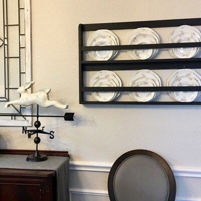 Plate Rack, Plate Shelf, Hanging Plate Shelf, Farmhouse Plate Rack ...