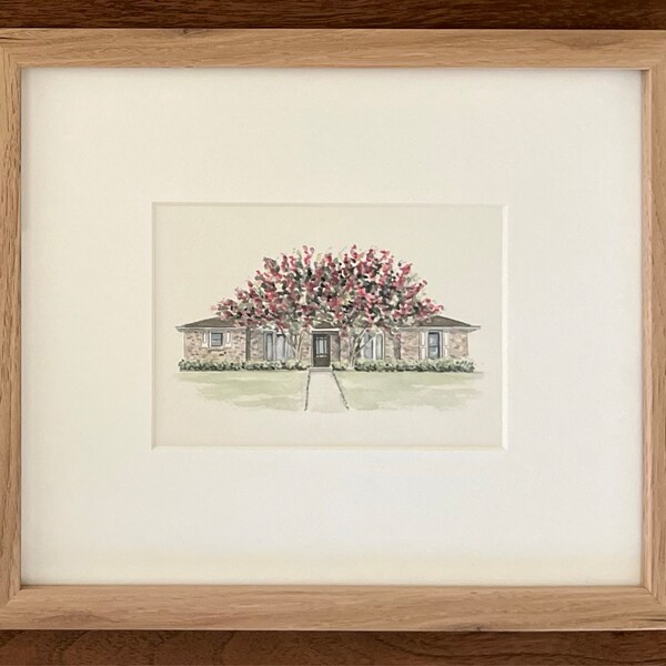 Custom House Drawing, House Illustration, Watercolor House Painting ...