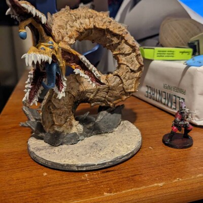 EPIC Worm Dnd Miniature Ashworm Mount wizard Miniatures for Tabletop ...