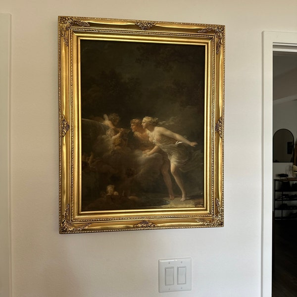 Classic Colonial Narrow Version Ornate Wood Picture Frame, Gold Leaf ...