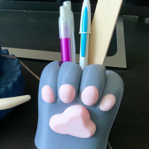 Cat Paw Pen Holder | 3D Printed | Cute Caw Paw Utensil Holder - Cute ...