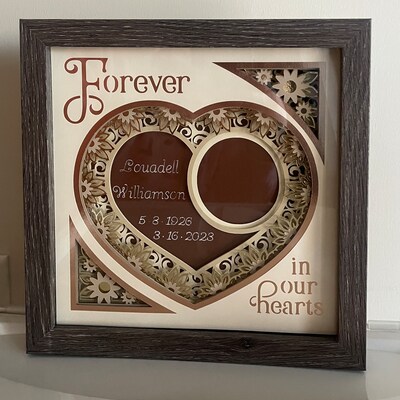CUSTOMIZABLE 3D MEMORIAL Shadow Box Svg for Cricut for - Etsy