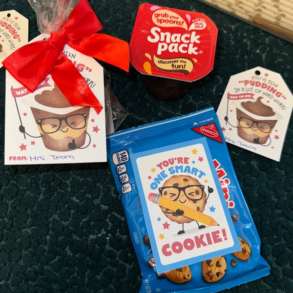 Printable Pudding Cup Tags Classroom Treat Tag Classroom Snack School ...
