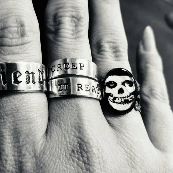 Fiend Ring, Horror Punk, Goth, Metalhead, Aluminum Cuff Ring - Etsy