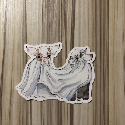 Spooky Ghost Goat Sticker - Etsy