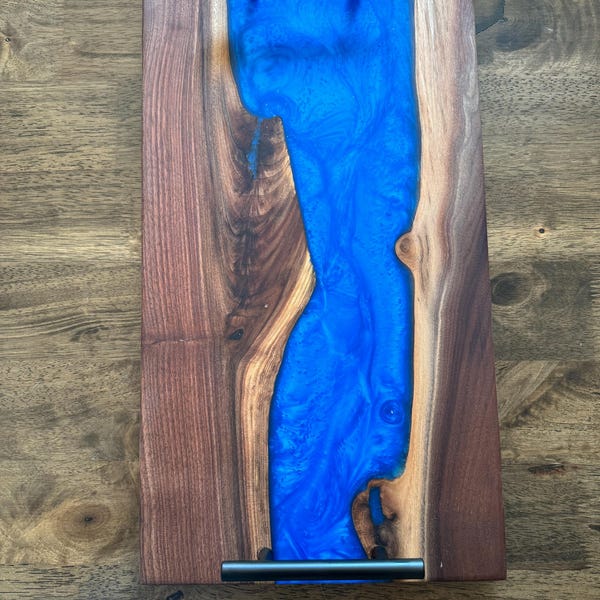Black Walnut Epoxy River Charcuterie/serving Board, Personalized Gift ...