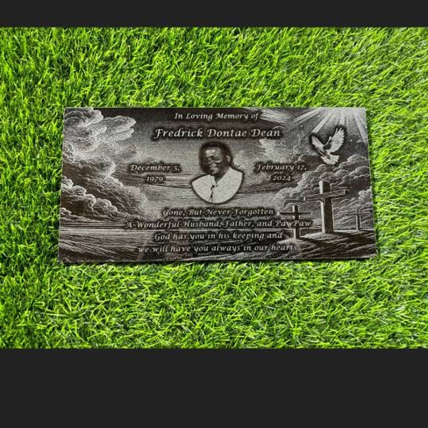 Personalized 8x12x1 Granite Memorial Headstone, Memorial Marker, Grave ...