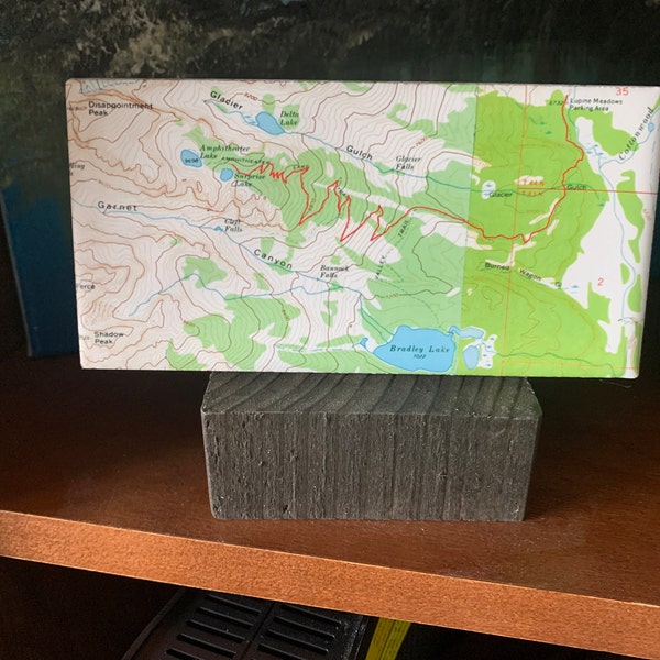 Personalized Custom Trail or Location Map With Iron Easel Stand Unique ...