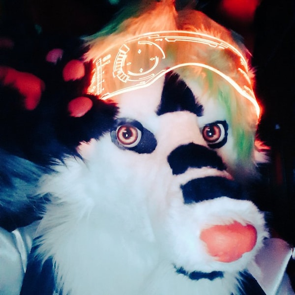 Illuminated Cyberpunk Cyber Goth Fursuit Visor J.A.R.V.I.S Advanced ...