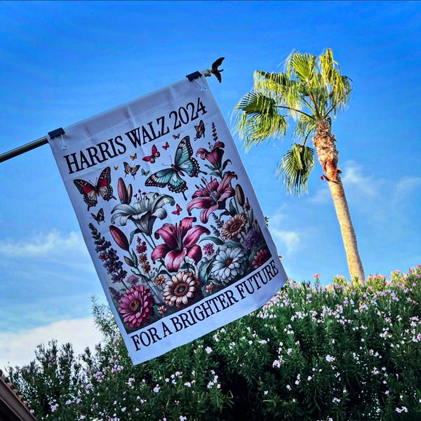 Harris Walz 2024 Garden Flag, Floral Kamala for President Garden Flag ...