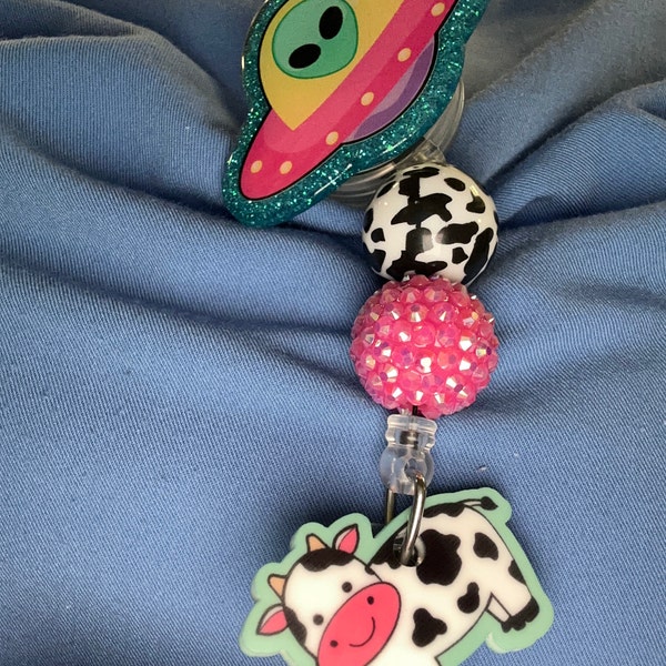 UFO Badge Reel, Alien Badge Reel, Spaceship Badge Reel, Nurse Badge ...