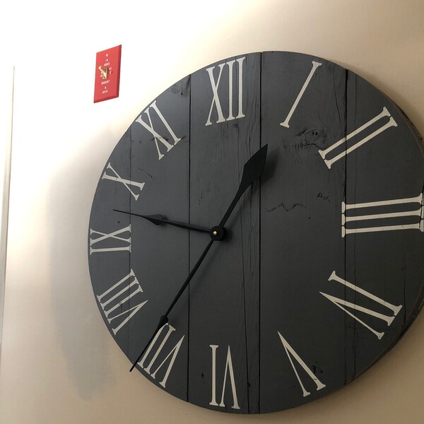 Large Wall Clock - Slate Grey - Unique Gift Idea - Above Fireplace ...