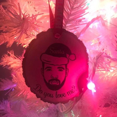 Wooden Christmas Ornament Drake, Santa Do You Love Me, Rap, Hiphop ...