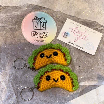 Taco Crochet Keychain - Etsy