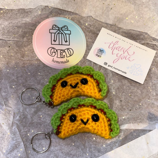 Taco Crochet Keychain - Etsy