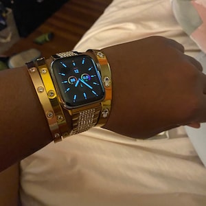 Iced Out Apple Watch Bezel Black Crystal Lab Diamond Cover | Etsy