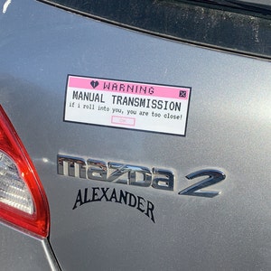 MANUAL CAR WARNING Stick Shift Manual Transmission Glossy Car Decal ...