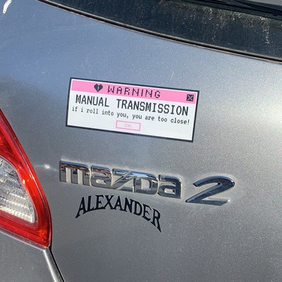 MANUAL CAR WARNING Stick Shift Manual Transmission Glossy Car Decal ...