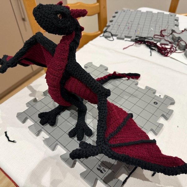Medium Wyvern Crochet Pattern by Crafty Intentions Downloadable DIGITAL ...