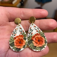 Spring Floral Bouquet Polymer Clay Earrings, Floral Clay Earrings ...