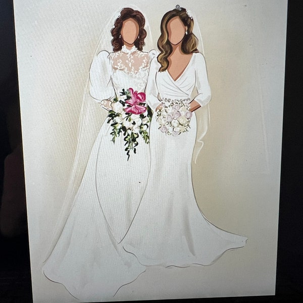 Mother of the Bride Illustration/ Mother of the Groom Illustration With ...