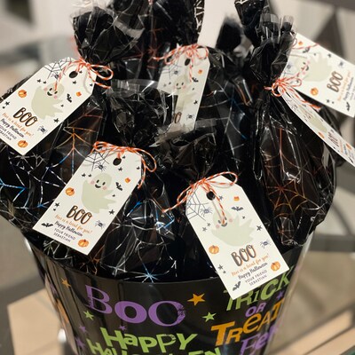 Editable Halloween Favor Tags Boo Gift Tag Costume Party Trick or Treat ...
