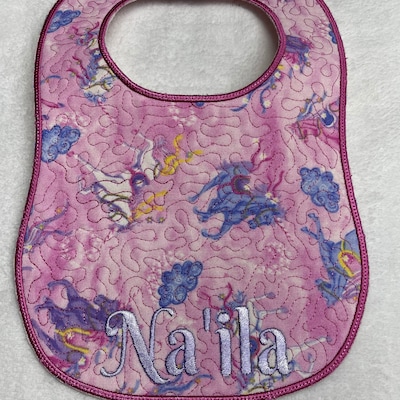 In the Hoop Baby Bib Stipple Embroidery Design File Pattern 3 Sizes ...