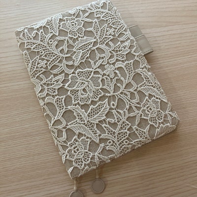 Rose Lace Journal Vintage White Lace Fabric Notebook Cover Handmade ...